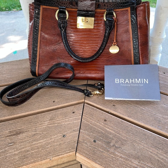 Brahmin | Bags | Brahmin Annabelle Satchel In Cognac Trtexture ...